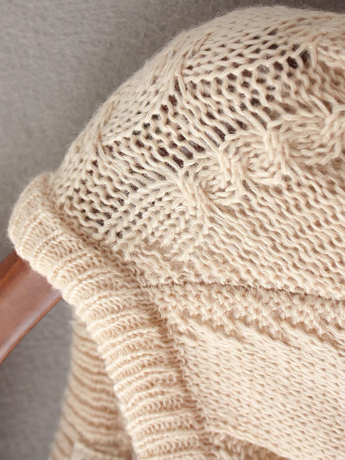 Cable Knit Loose Apricot Sweater Shein Sheinside