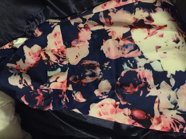 Blue Halter Backless Floral Print Dress Shein Sheinside