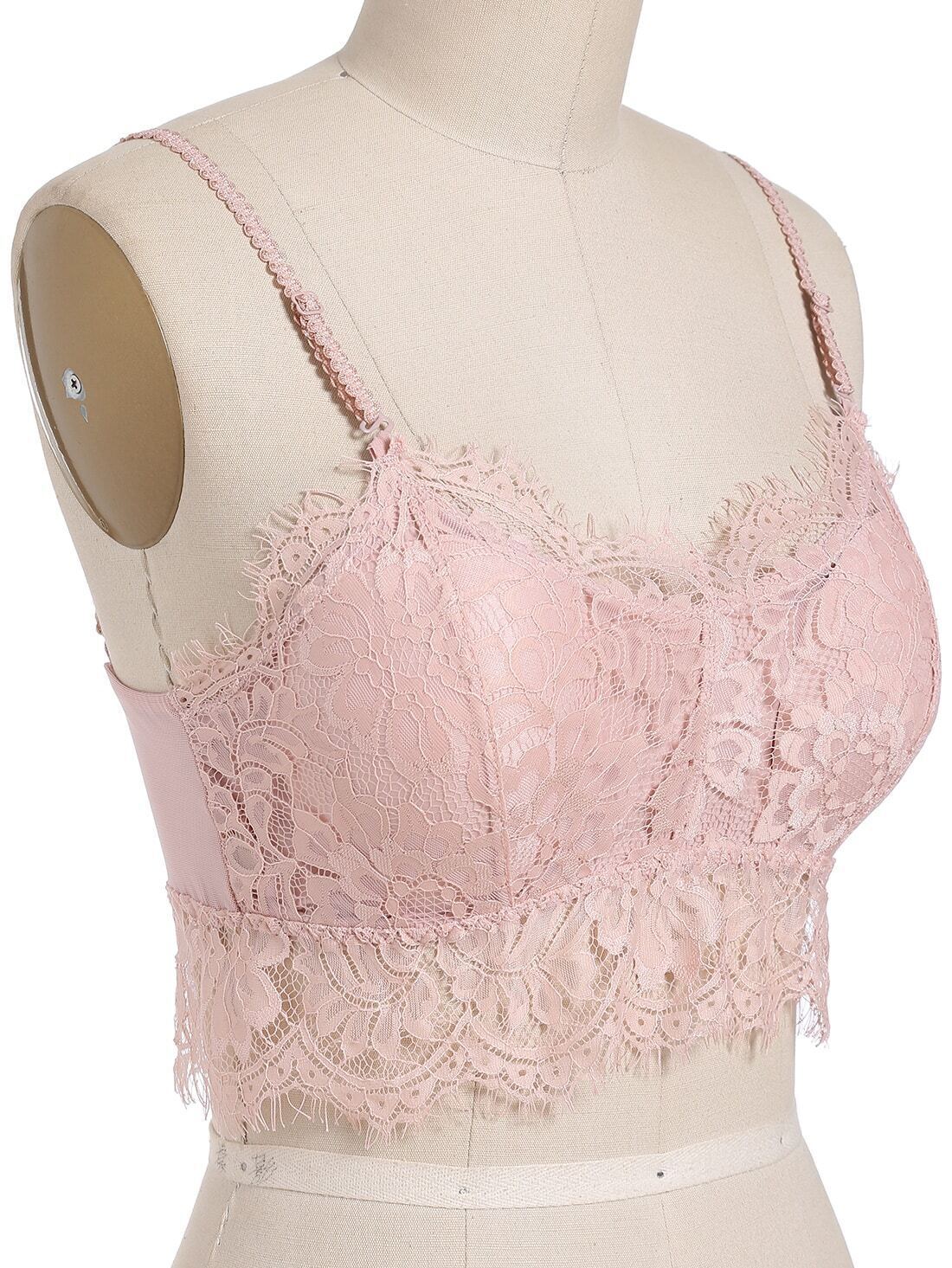 Pink Spaghetti Strap Lace Lingerie Shein Sheinside