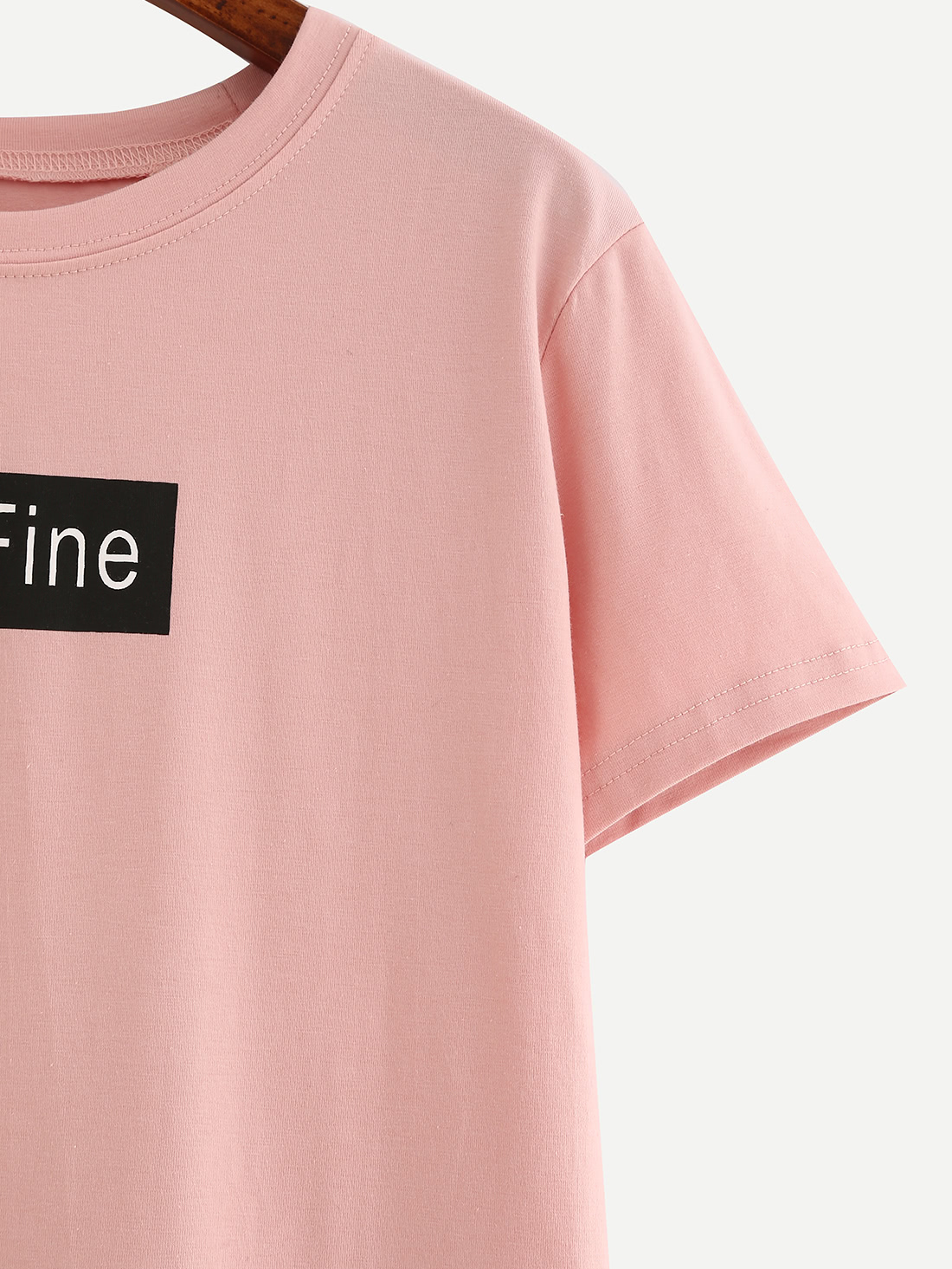 Letter Print Pink T Shirt Shein Sheinside