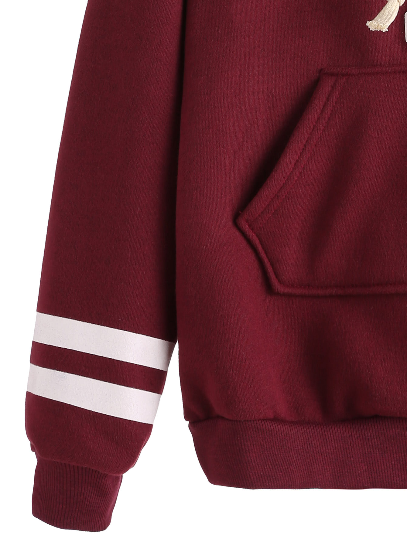 Letter Print Hooded Sweatshirt With Pocket Shein Sheinside