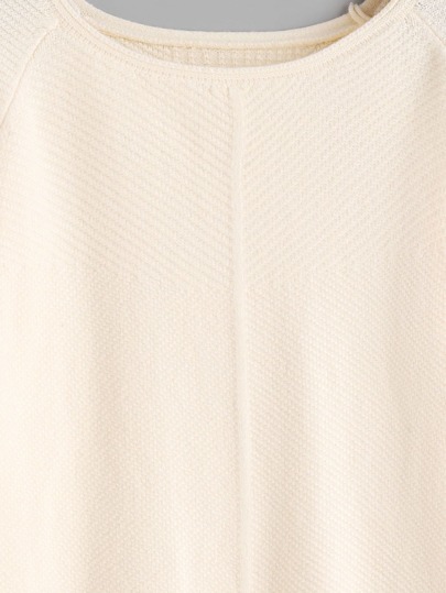 Apricot Raglan Sleeve Dip Hem Sweater Shein Sheinside
