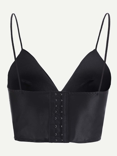 Plunging V Neckline Crop Cami Top Shein Sheinside