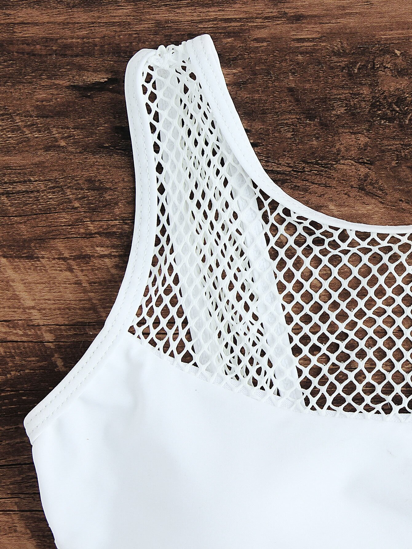 White Hollow Out Design One Piece Swimwear Shein Sheinside