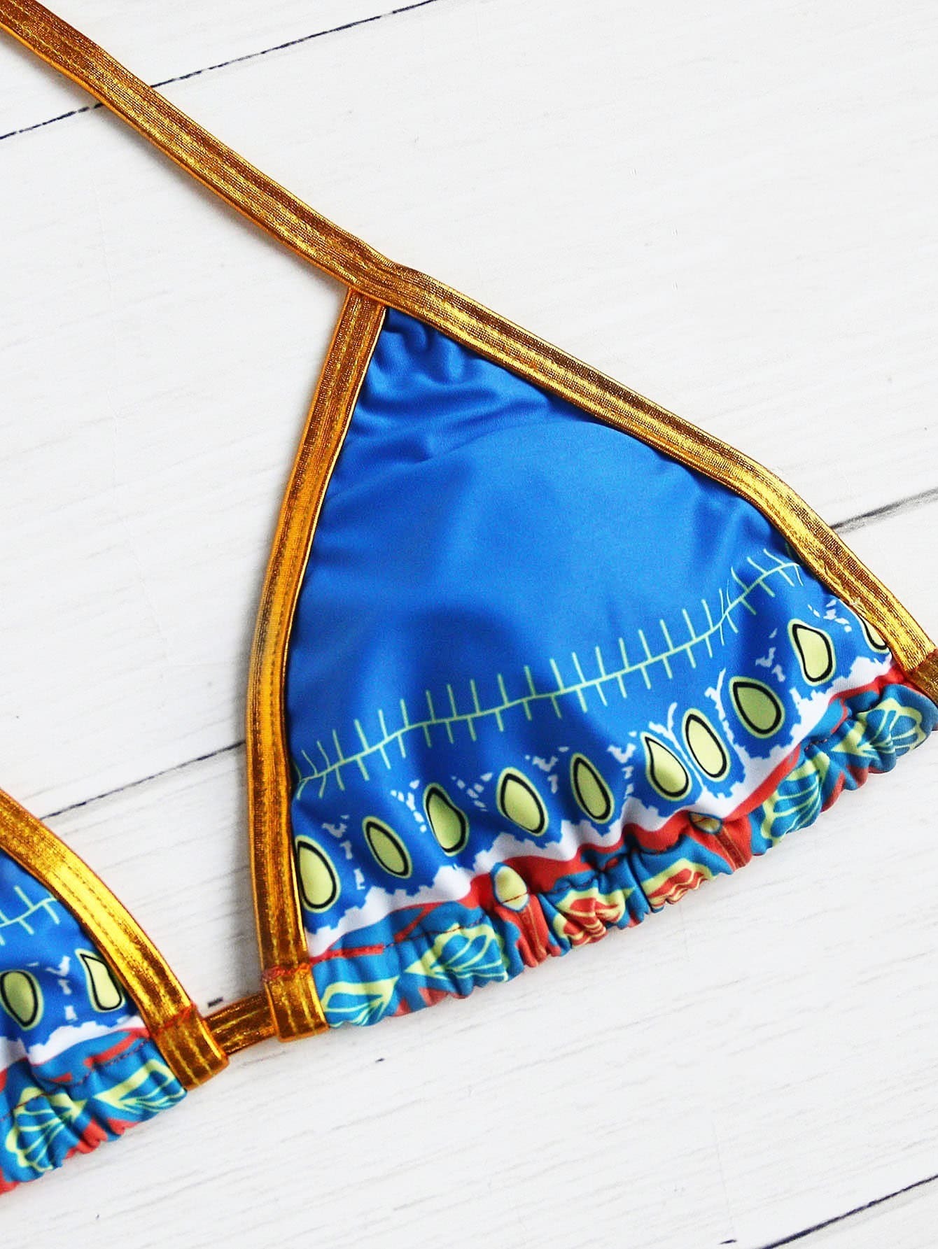 Tribal Print Ladder Cutout High Waist Bikini Set Shein Sheinside