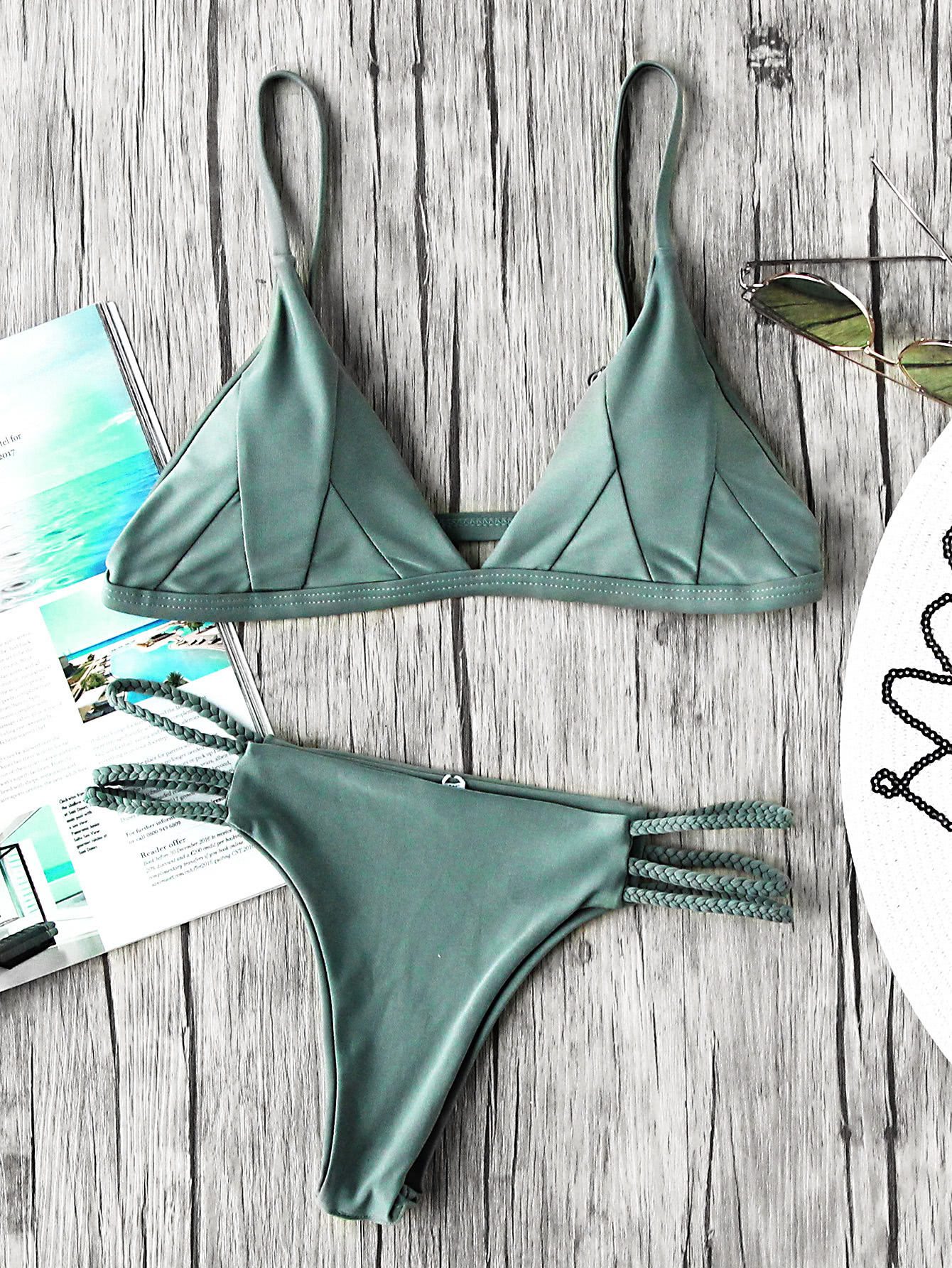 Bikini Set Mit Geflochten German Shein Sheinside