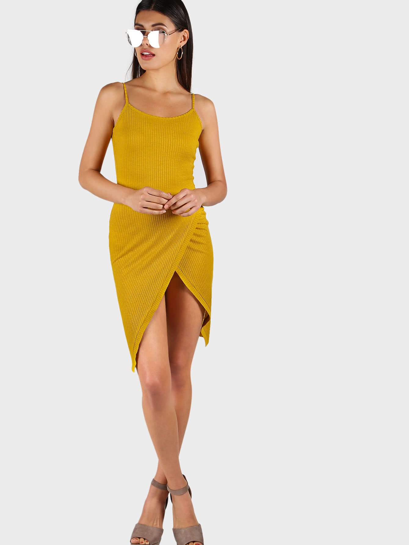 Overlap Front Cami Dress Shein Sheinside