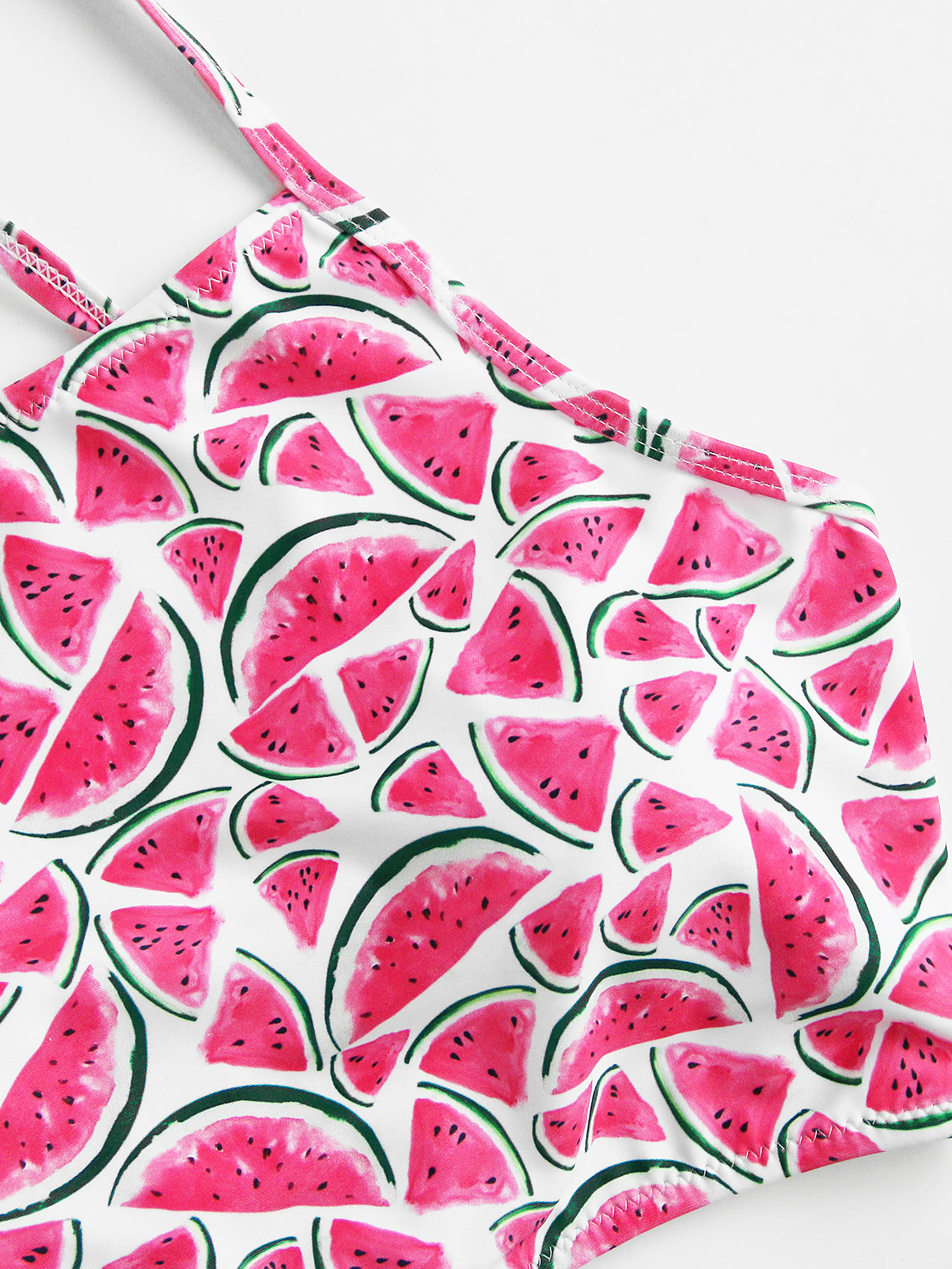 Watermelon Print Ruched Bikini Set Shein Sheinside