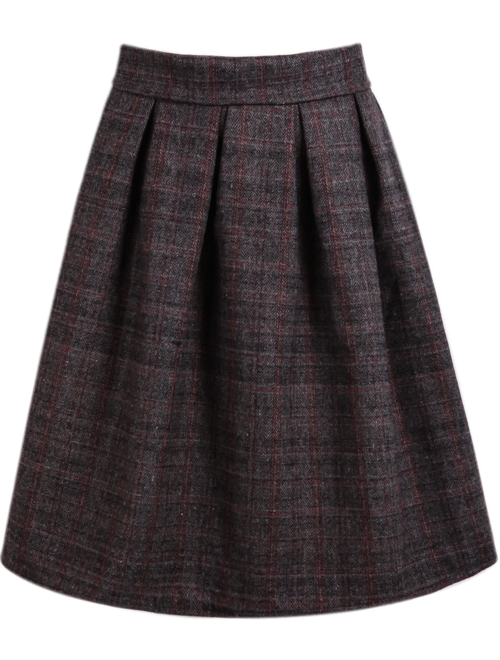Grey High Waist Pleated Skirt Sheinsheinside