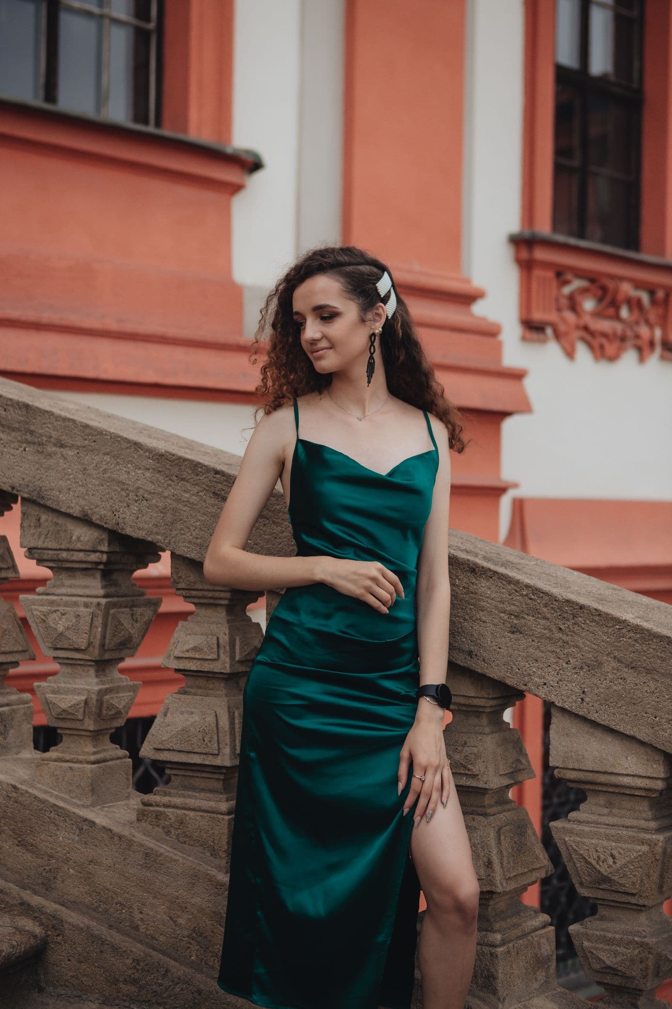 Shein Belle Ruched Split Thigh Satin Cami Dress Shein Uk