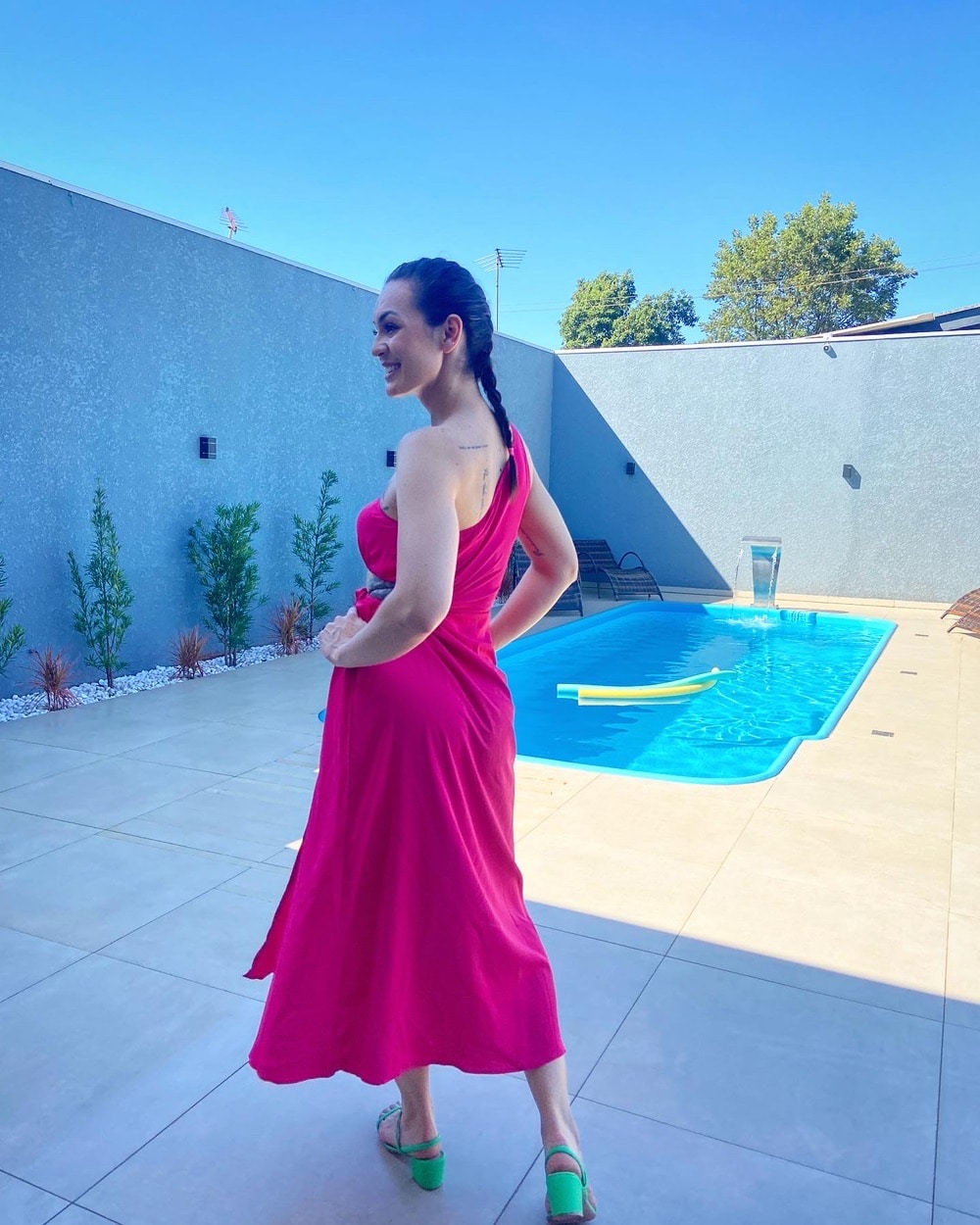 SHEIN VCAY One Shoulder Cut Out Drawstring Side Split Thigh Dress for Sale Australia| New ...