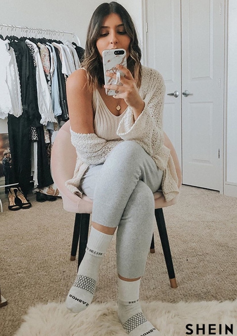 SHEIN Essnce Ribbed Cropped Cami Top | SHEIN UK